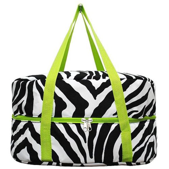 Kitchen | Green Zebra Print Crock Pot Or Dessert Carrier | Poshmark
